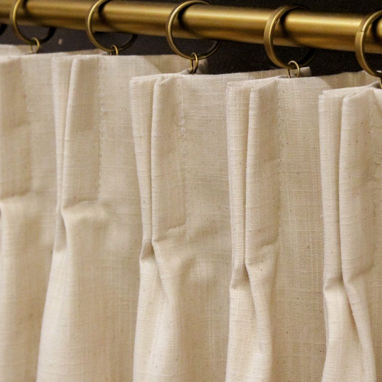 Custom Pleated Lined Drapes in Natural Cotton Duck (2 Panels) - RichTex ...