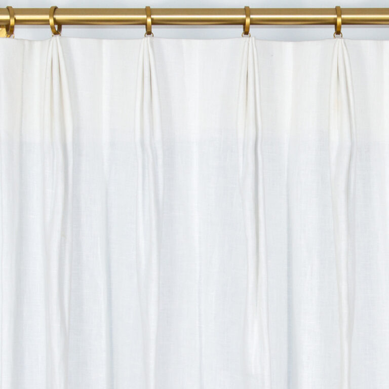 Premium Pleated Lined Drapes in Tuscany White, 100% Linen (1 Pair / 2 ...