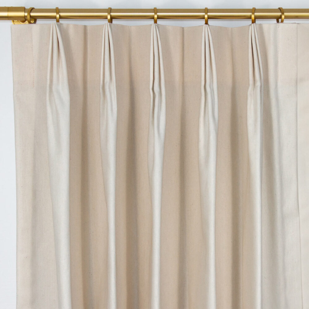 Premium Pleated Lined Drapes in Natural Cotton Duck, 100% Cotton (1 ...