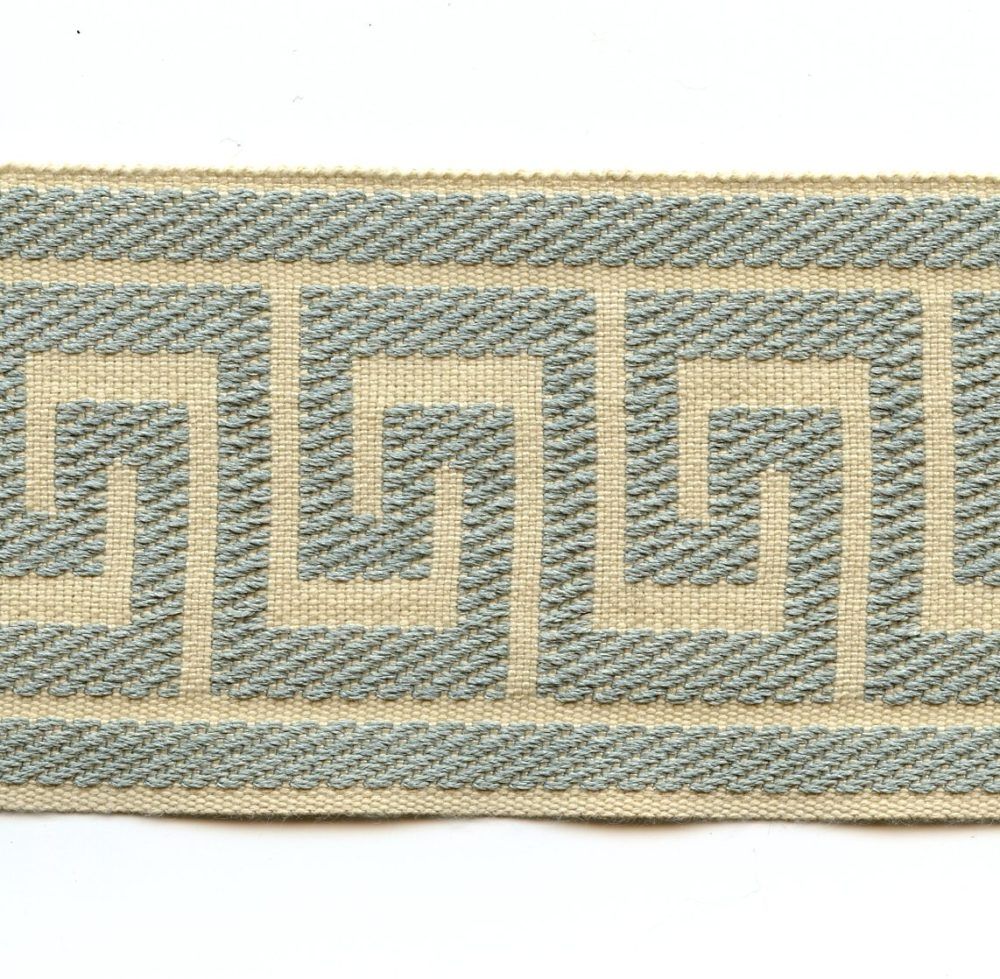 Greek Key Mist Blue 2.5" Decorative Border Tape Trim