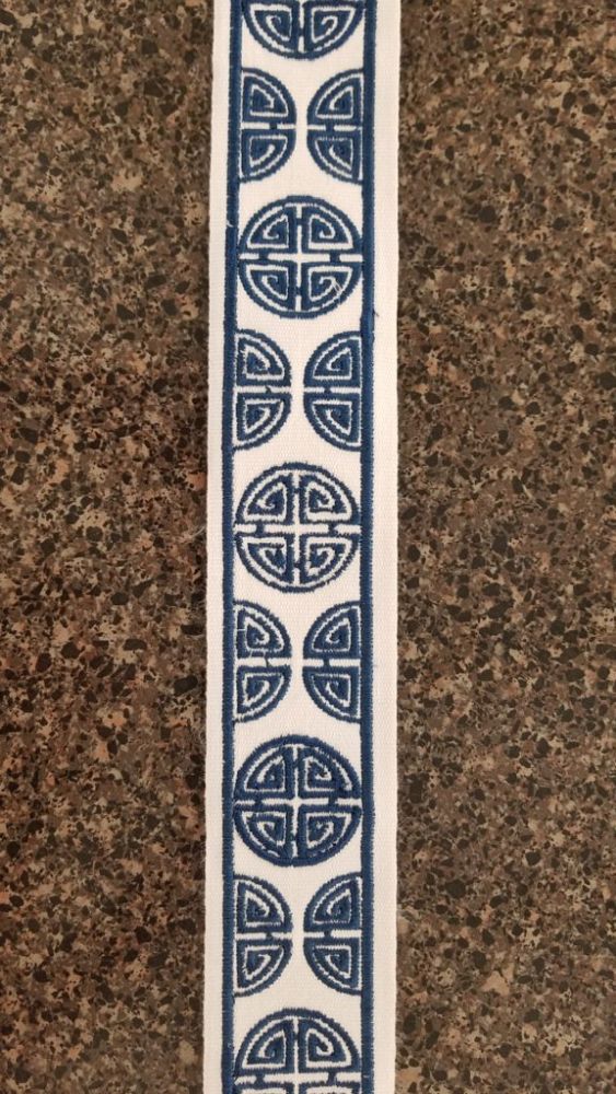 Royal Navy Blue Oriental Medallion Decorative Border Tape Trim ...