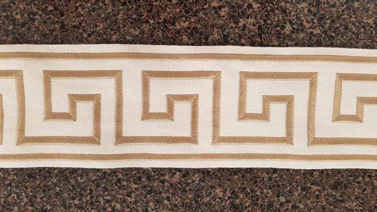 Felix Old Gold Greek Key Decorative Border Tape Trim - RichTex Fabrics ...