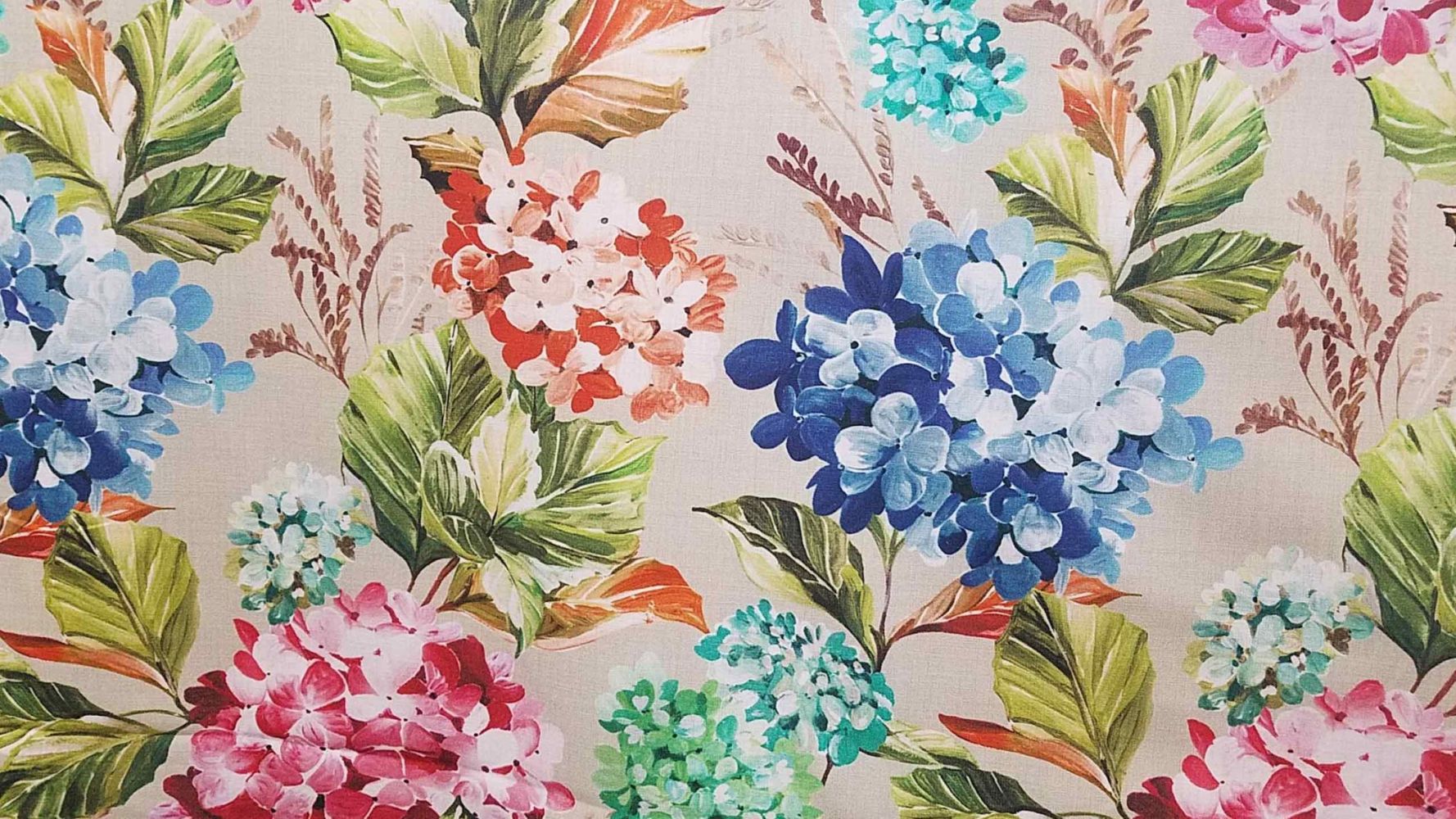 Kensington Natural Floral Hydrangea Drapery Fabric - RichTex Fabrics ...
