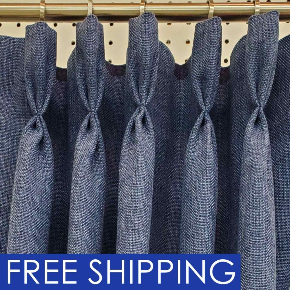 On-the-Move Custom Drapes in Verona Royal Blue - Rich Tex