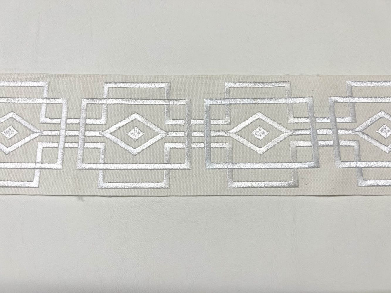 Luxor White Geometric Home Decorative Trim - Rich Tex