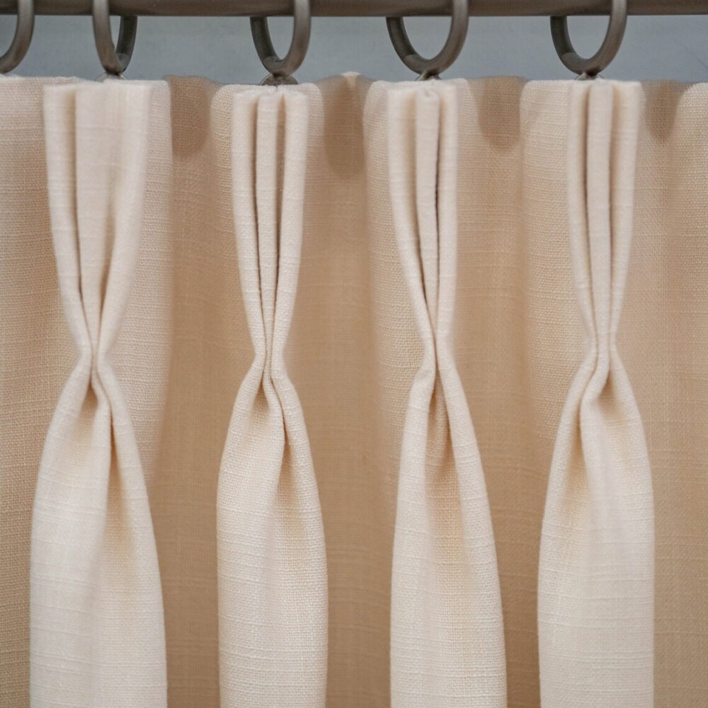Premium Pleated Lined Drapes in Frisco Oyster, Linen-Blend Fabric (1 ...