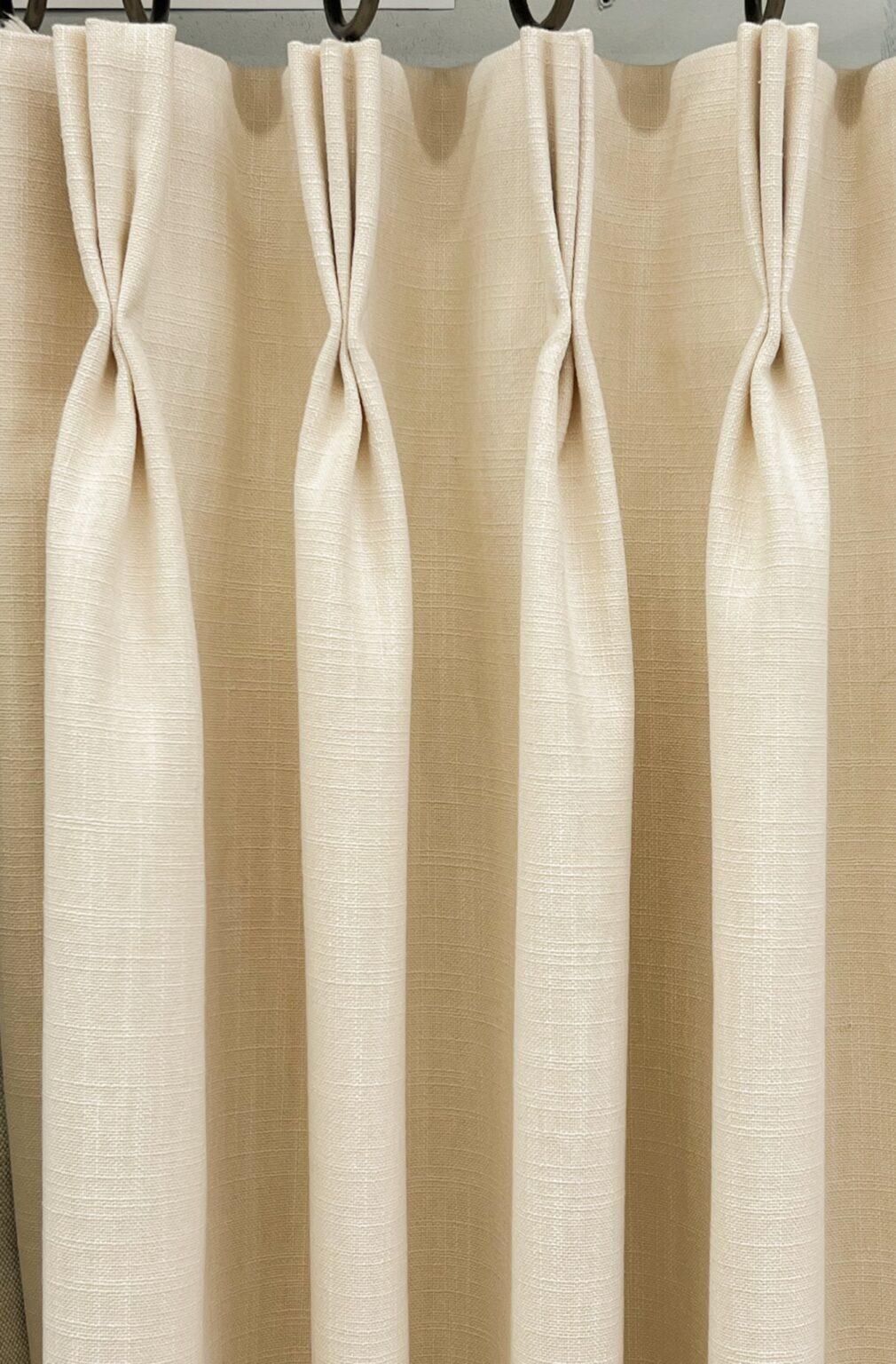 Custom Drapes in Frisco Linen-Blend Oyster - RichTex Fabrics